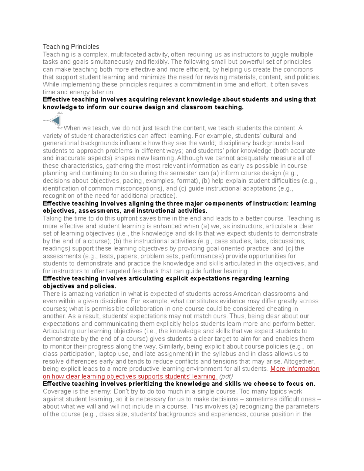 Teaching Principles - Teaching Principles Teaching is a complex ...
