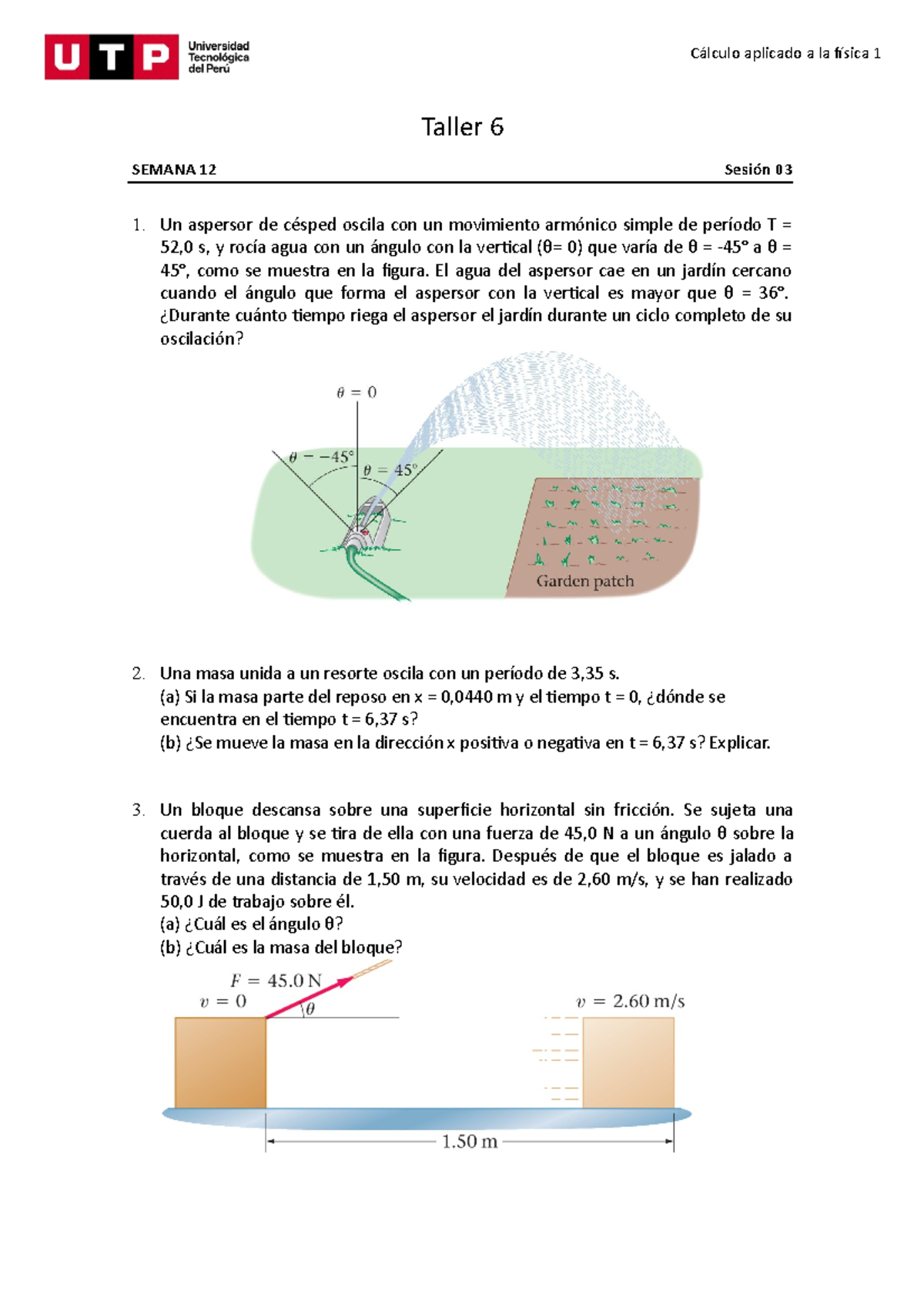 S12.s3-Taller 6 - pc2 - Cálculo aplicado a la física 1 Taller 6 SEMANA ...