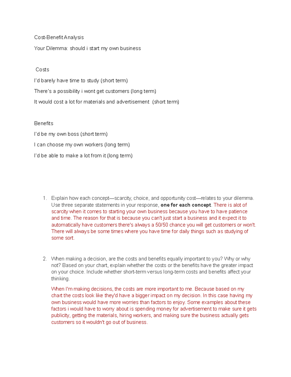 1.02 (updated) - idk - Cost-Benefit Analysis Your Dilemma: should i ...