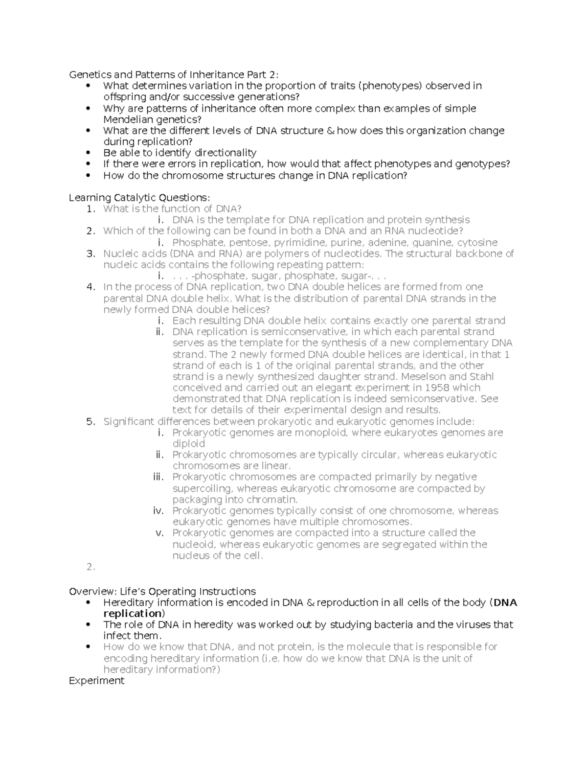 Genetics and Patterns of Inheritance Part 2 - What is the function of ...