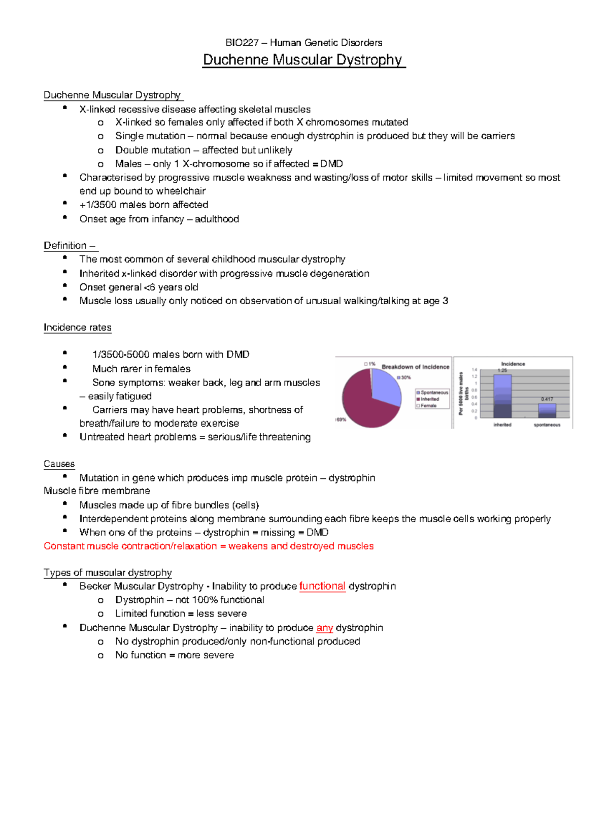 Lecture 12 - Duchenne Muscular Dystrophy - Duchenne Muscular Dystrophy ...