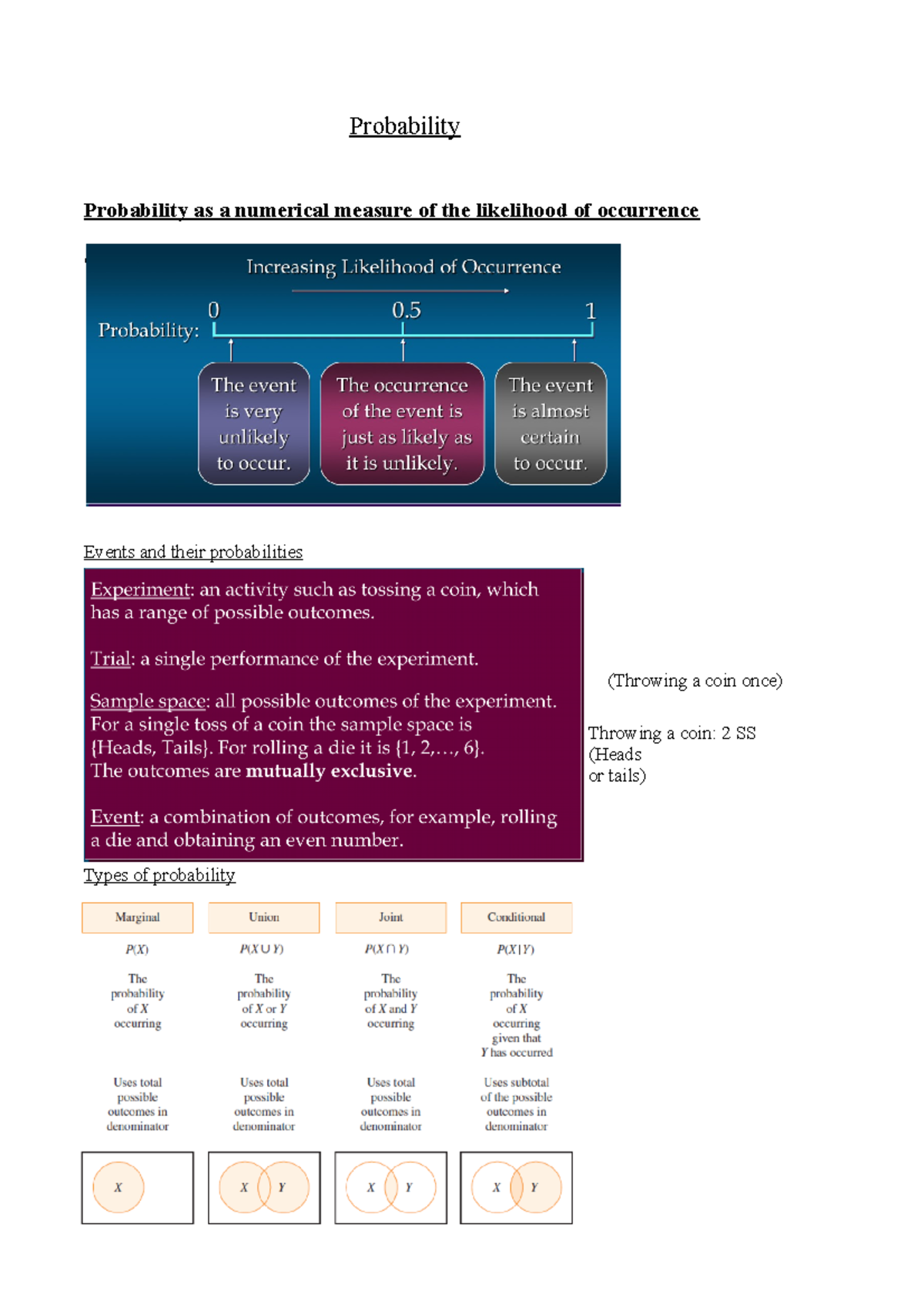 Probability -6.2.20 - Probability Probability as a numerical measure of ...