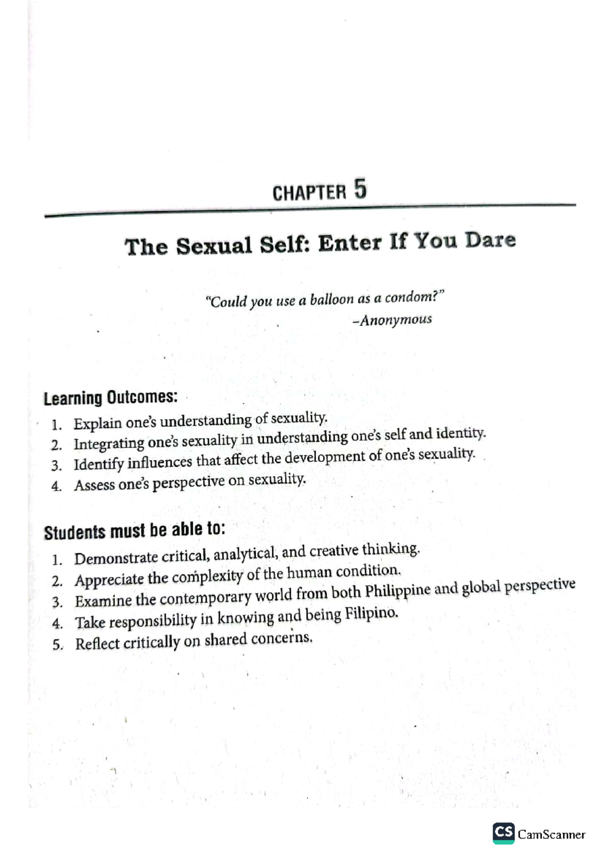 Chapter 5 Understanding The Self - Accountancy - Studocu