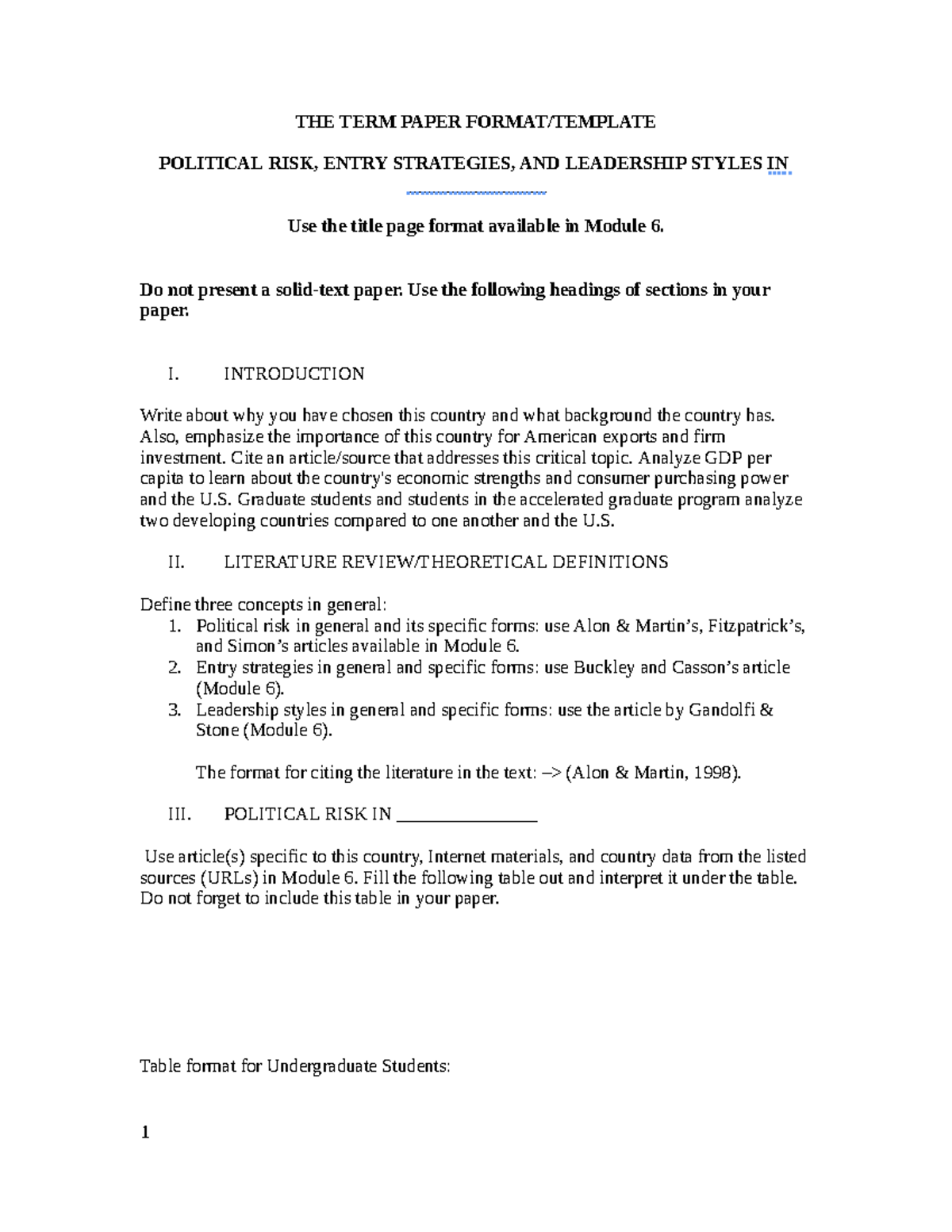 Format Template OF THE TERM Paper 08 11 21 - THE TERM PAPER FORMAT ...