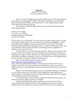 Obituary Rubric - Phillips - Draft Obituary Rubric Comm 320 Dr. Selene ...