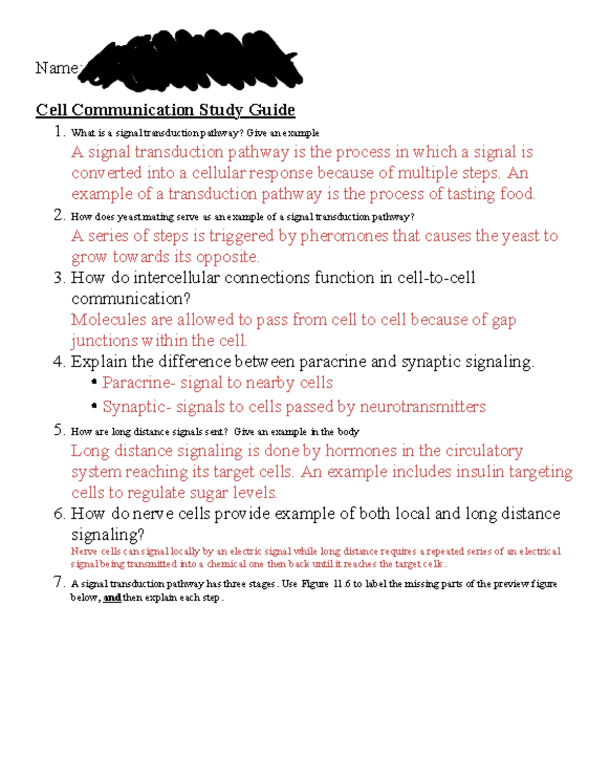 Cell Cycle and Division and cell communication Study Guide - Name: Kailey Hernandez Period: 3rd ...