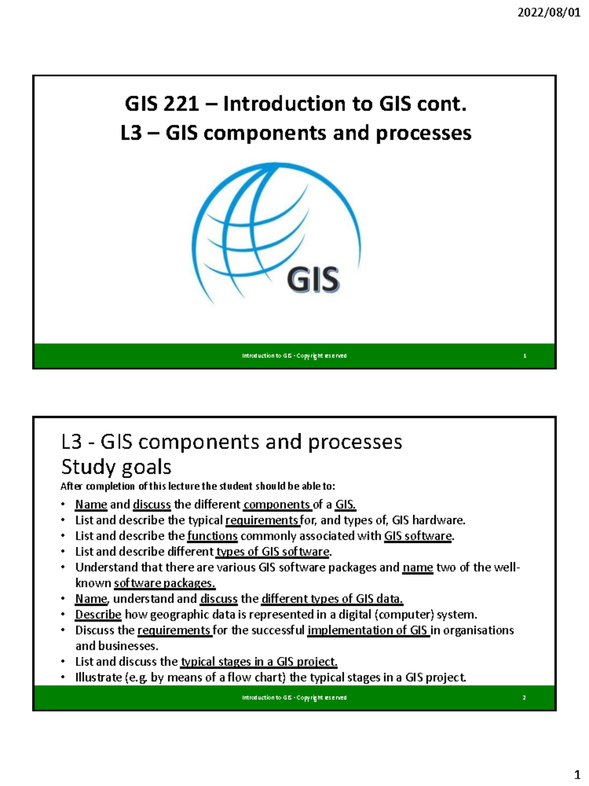 2022 L3 Gis221 Intro To Gis Part2 Gis 221 Introduction To Gis Cont