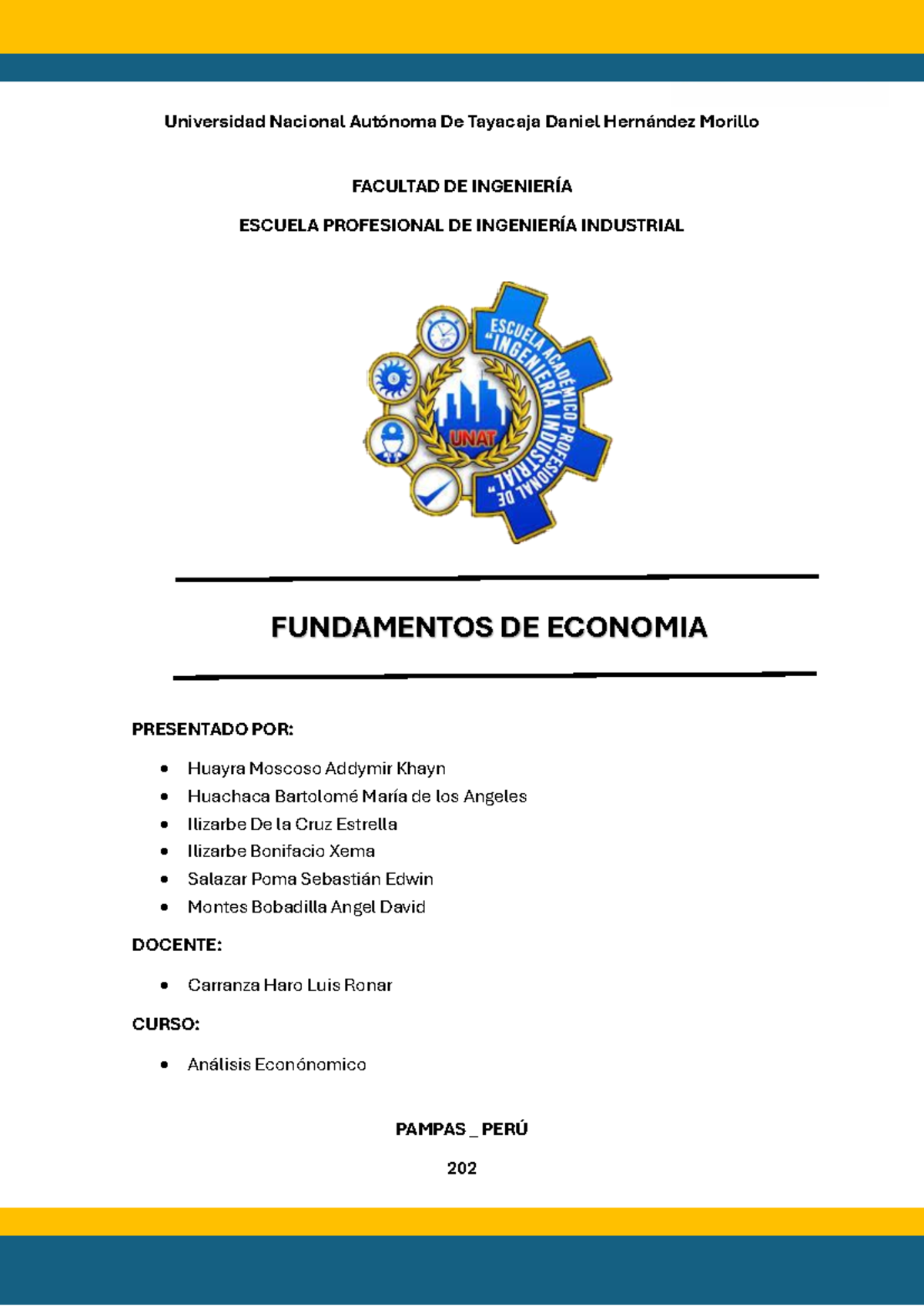 Analisis Economico - DSDSDSDS - Universidad Nacional Autónoma De ...