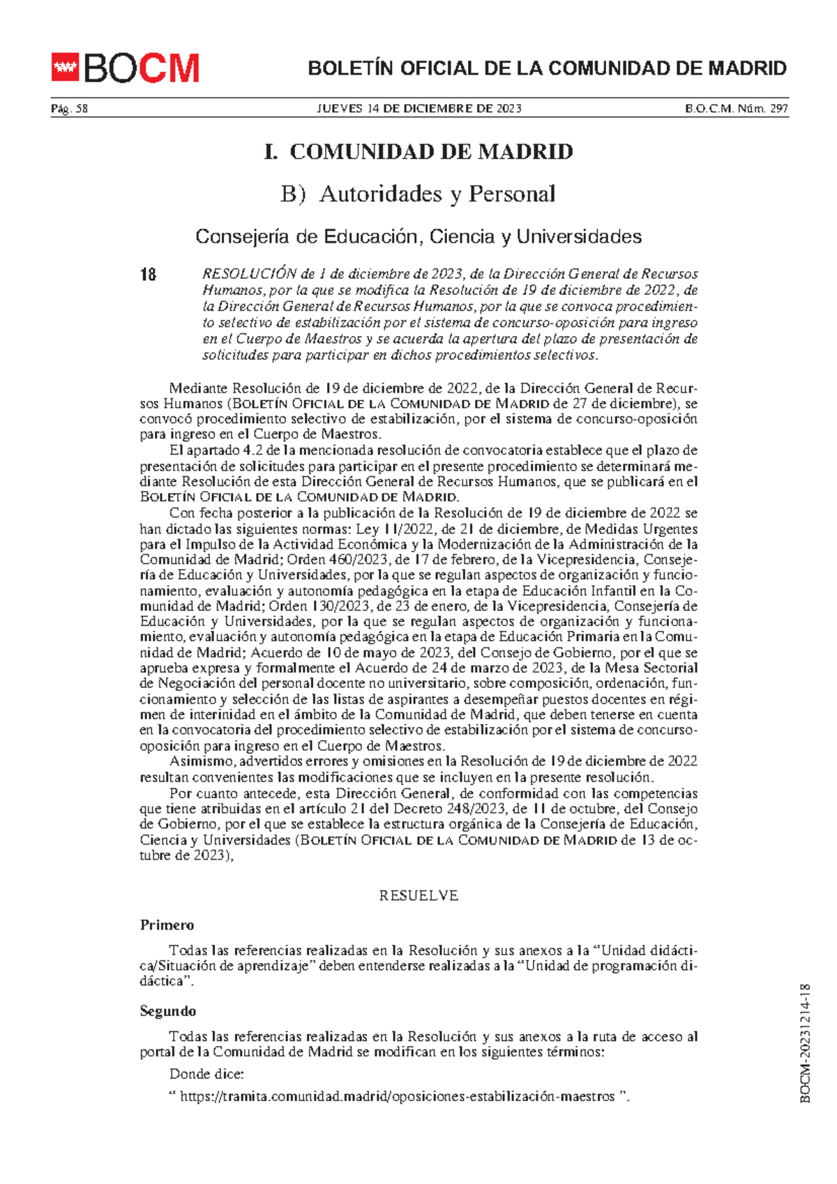 BOCM-20231214-18 - Pág. 58 JUEVES 14 DE DICIEMBRE DE 2023 B.O.C. Núm ...