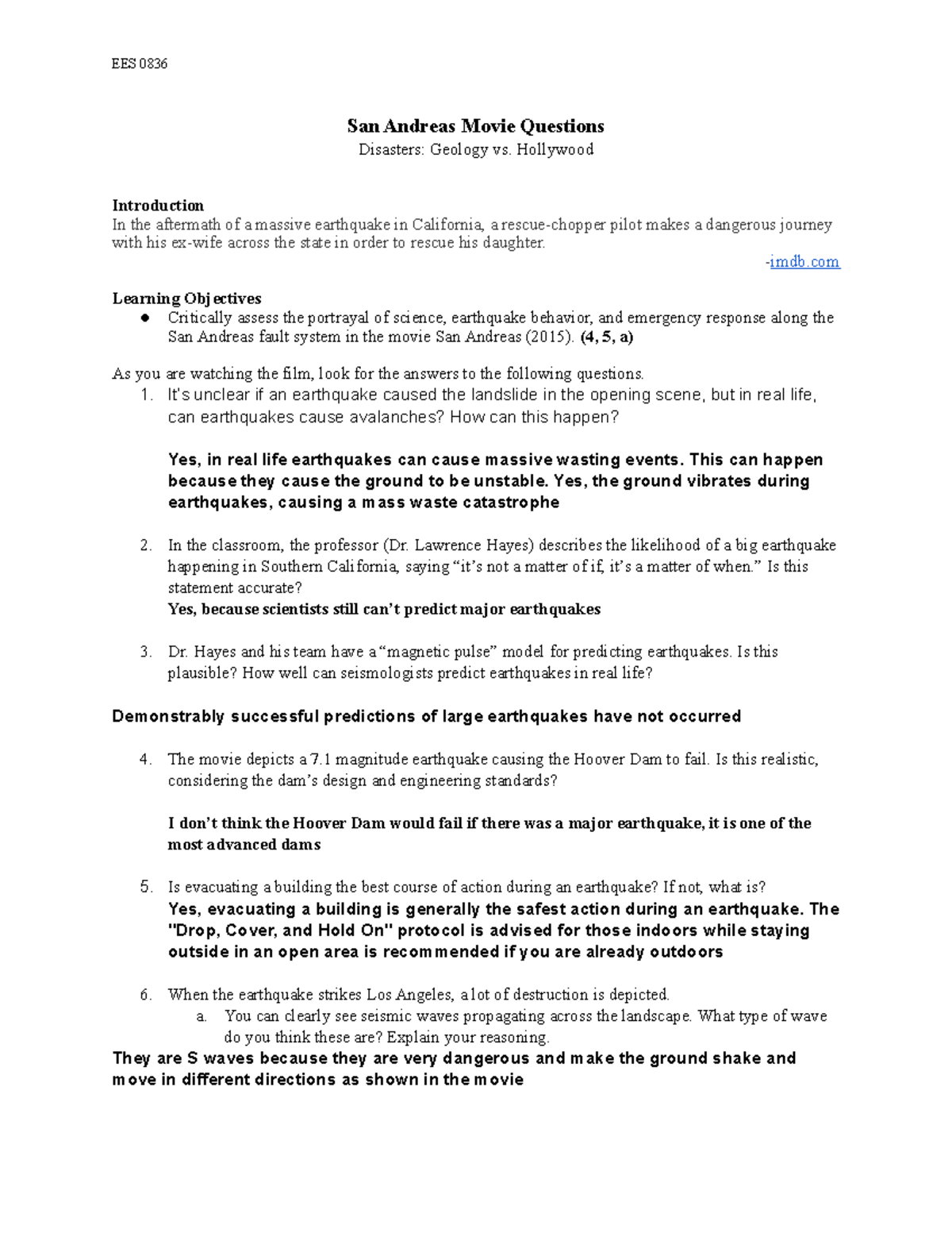 MQ San Andreas updated - San Andreas Movie Questions Disasters: Geology ...