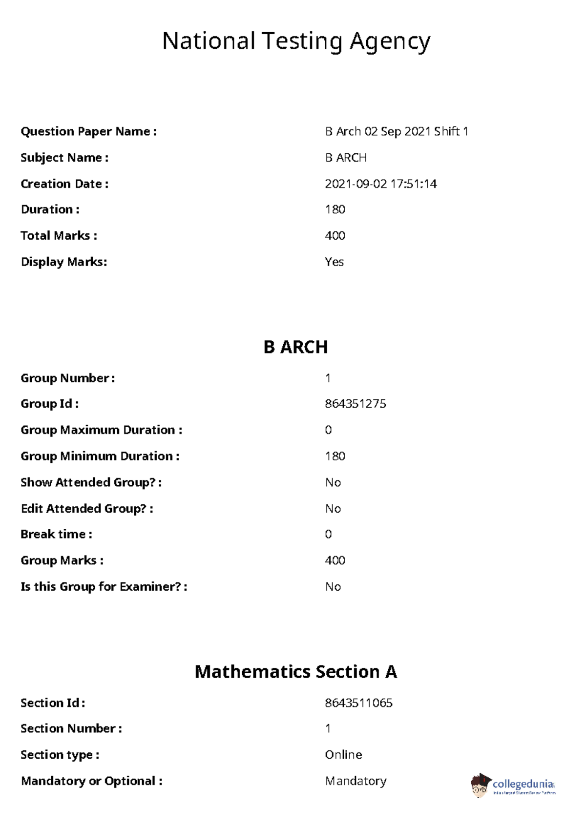JEE main 2021 - Notes for competitive exam - National Testing Agency ...