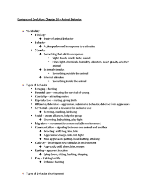 Chapter 4 - Lecture notes 4 - Ecology and Evolution: Chapter 4 ...