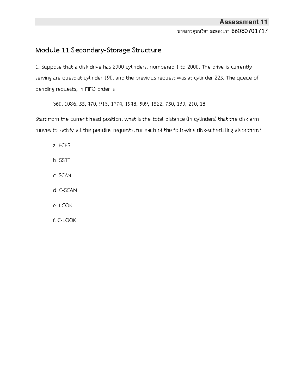 Assignment 11 - sd wf wfJ - นางสาวสุนทรียา ละอองเภา 66080701717 Module ...
