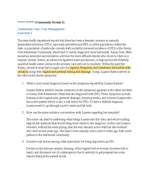 Community Client Disability Case - Community Case: Client With ...