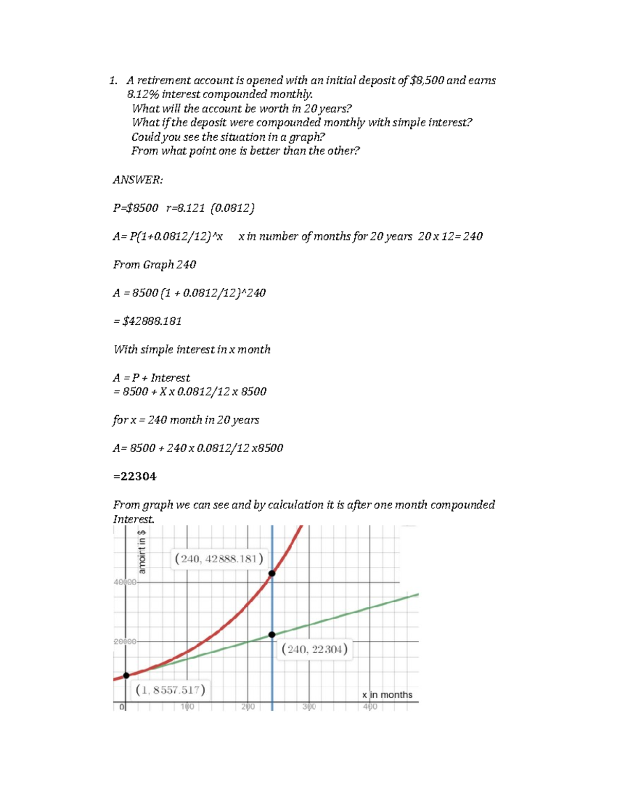 Written Assignment A Retirement Account Is Opened With An Initial