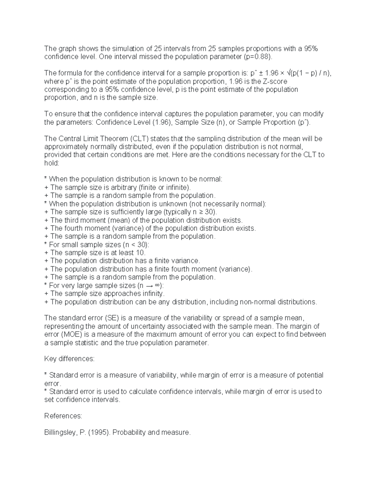 MATH 1281 - Discussion Assignment Unit 1 - A1 - The graph shows the simulation of 25 intervals ...