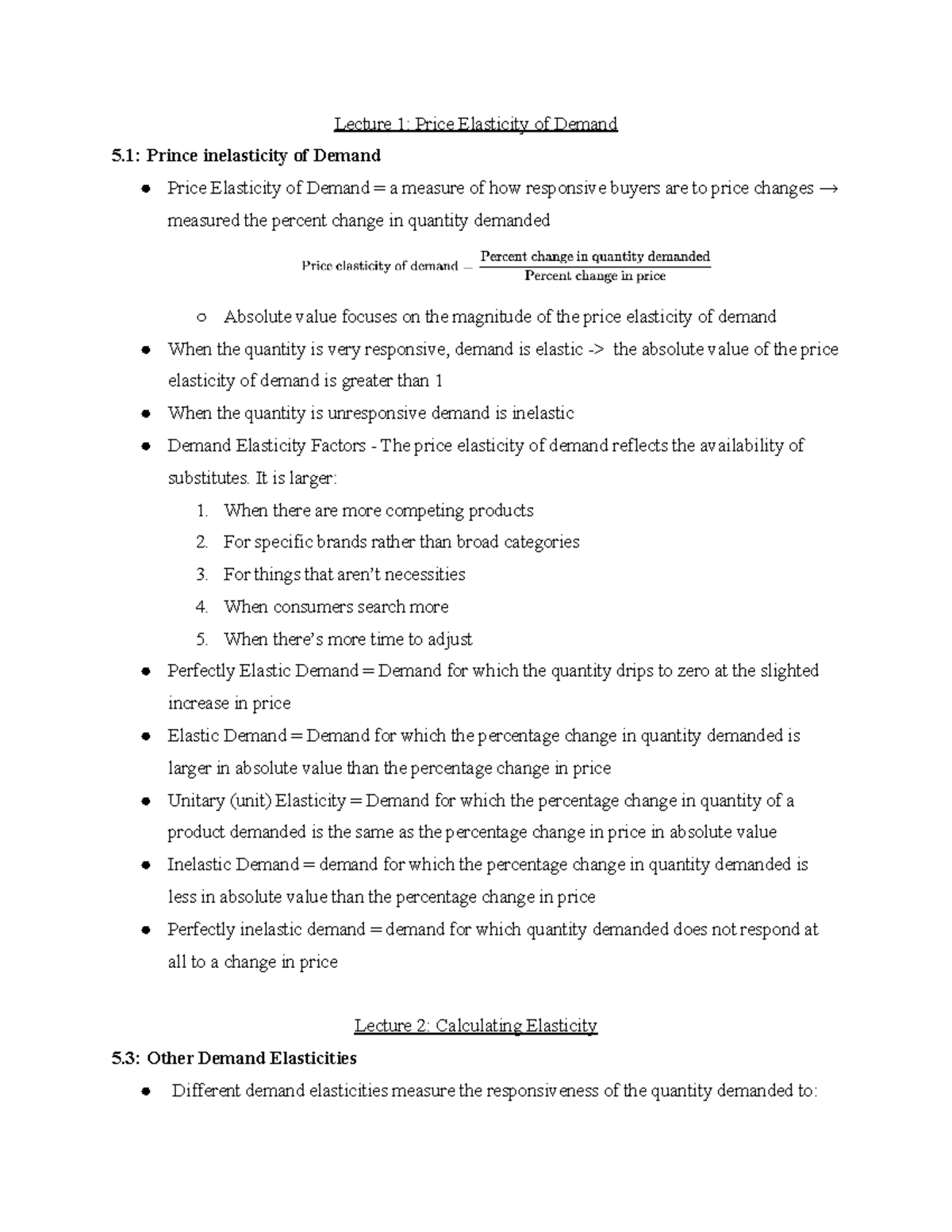 Module 5 Elasticity - Lecture 1: Price Elasticity of Demand 5: Prince ...