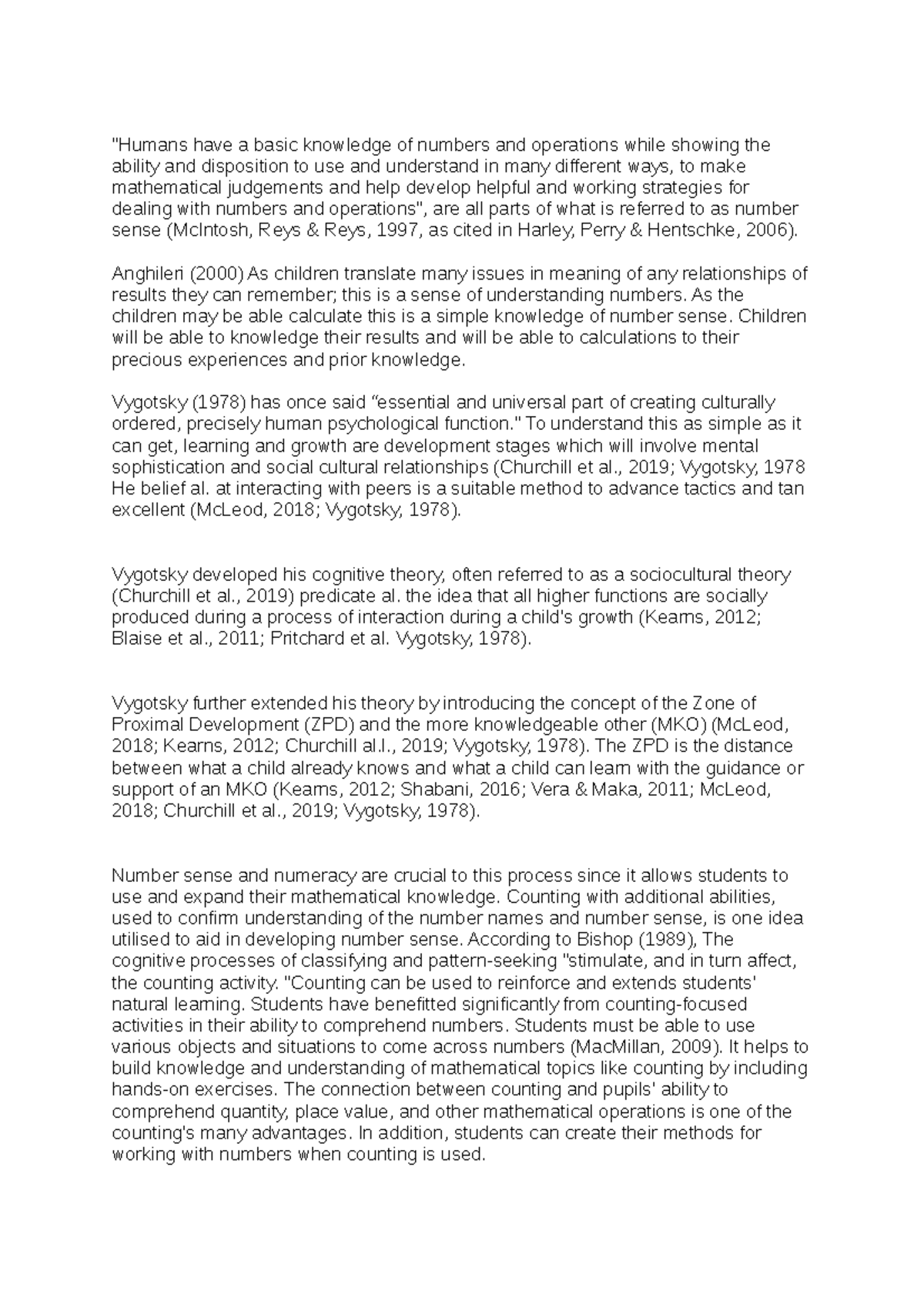 Maths new Ass 3 draft - qqq - "Humans have a basic knowledge of numbers ...