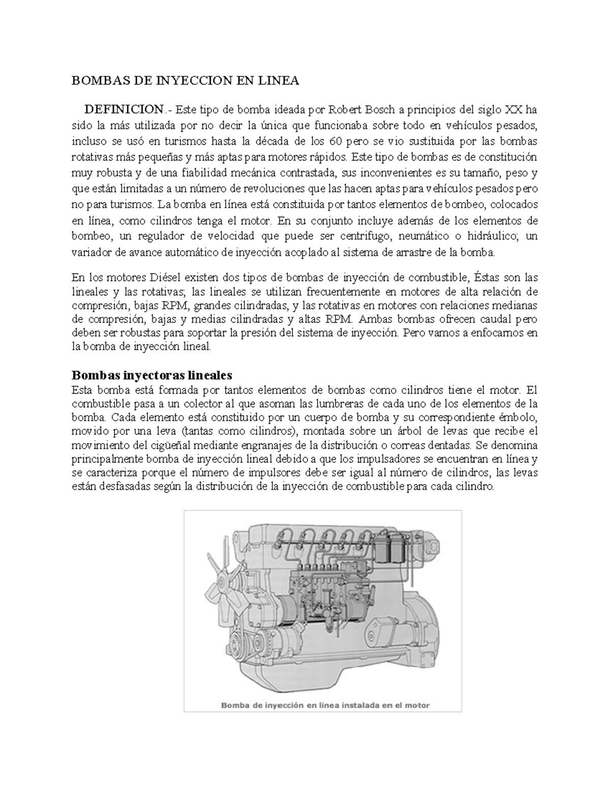 Bombas DE Inyeccion EN Linea docx - BOMBAS DE INYECCION EN LINEA ...