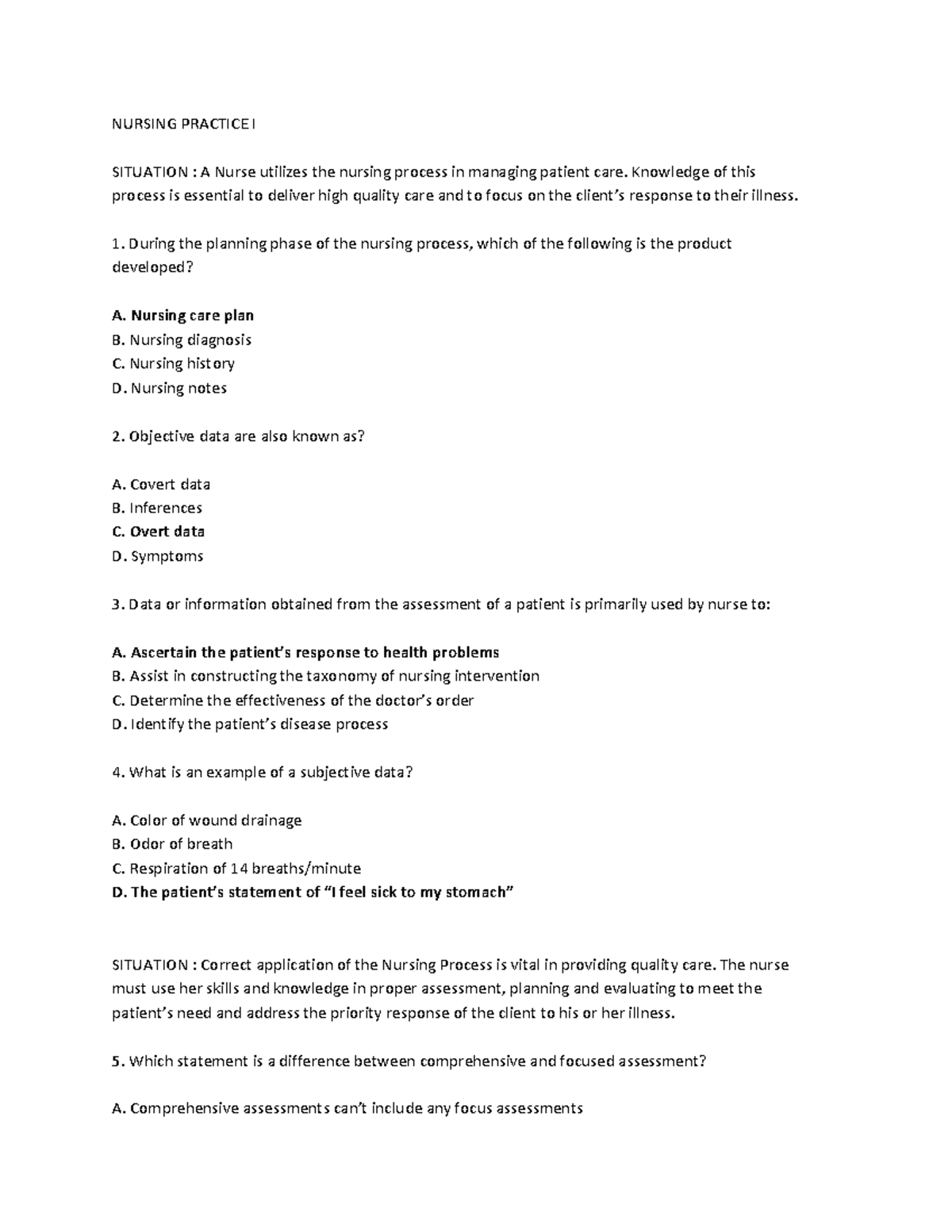 June NLE 2009 - god bless future RNs - NURSING PRACTICE I SITUATION : A ...