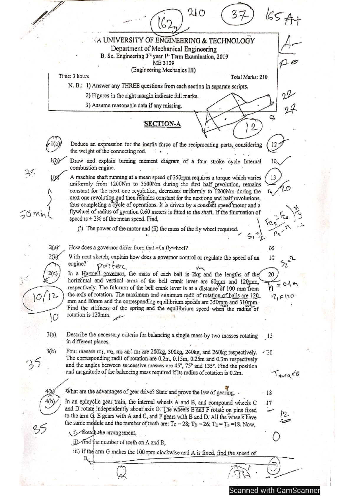 QB - A question bank exams of KUET on ME 3117, dept. of ME, KUET ...