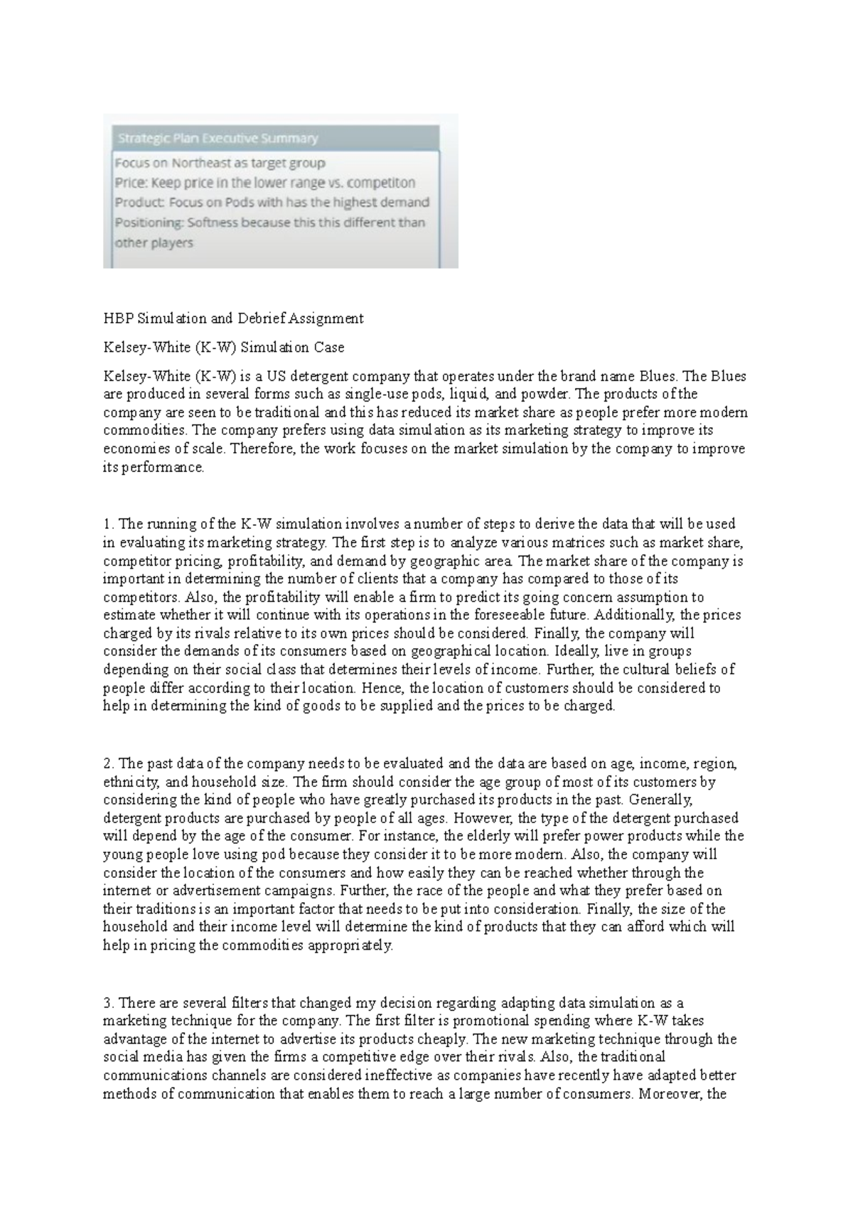 HBP Simulation and Debrief Assignment - HBP Simulation and Debrief ...