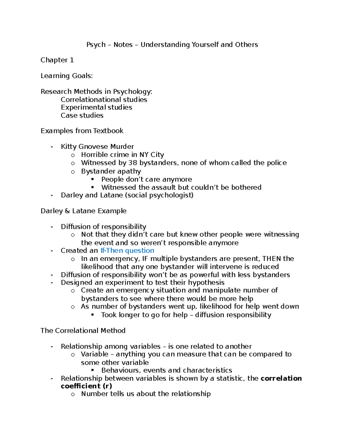 Psych - Notes - Psych – Notes – Understanding Yourself and Others ...