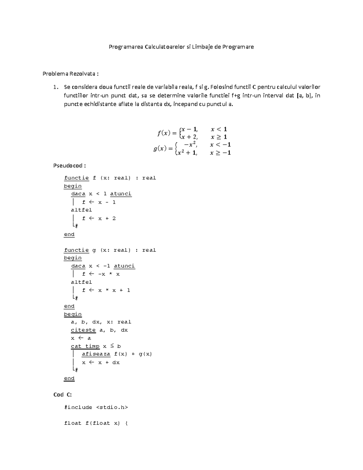 L6 - series of exercises with one resolved - Programarea Calculatoarelor si Limbaje de ...