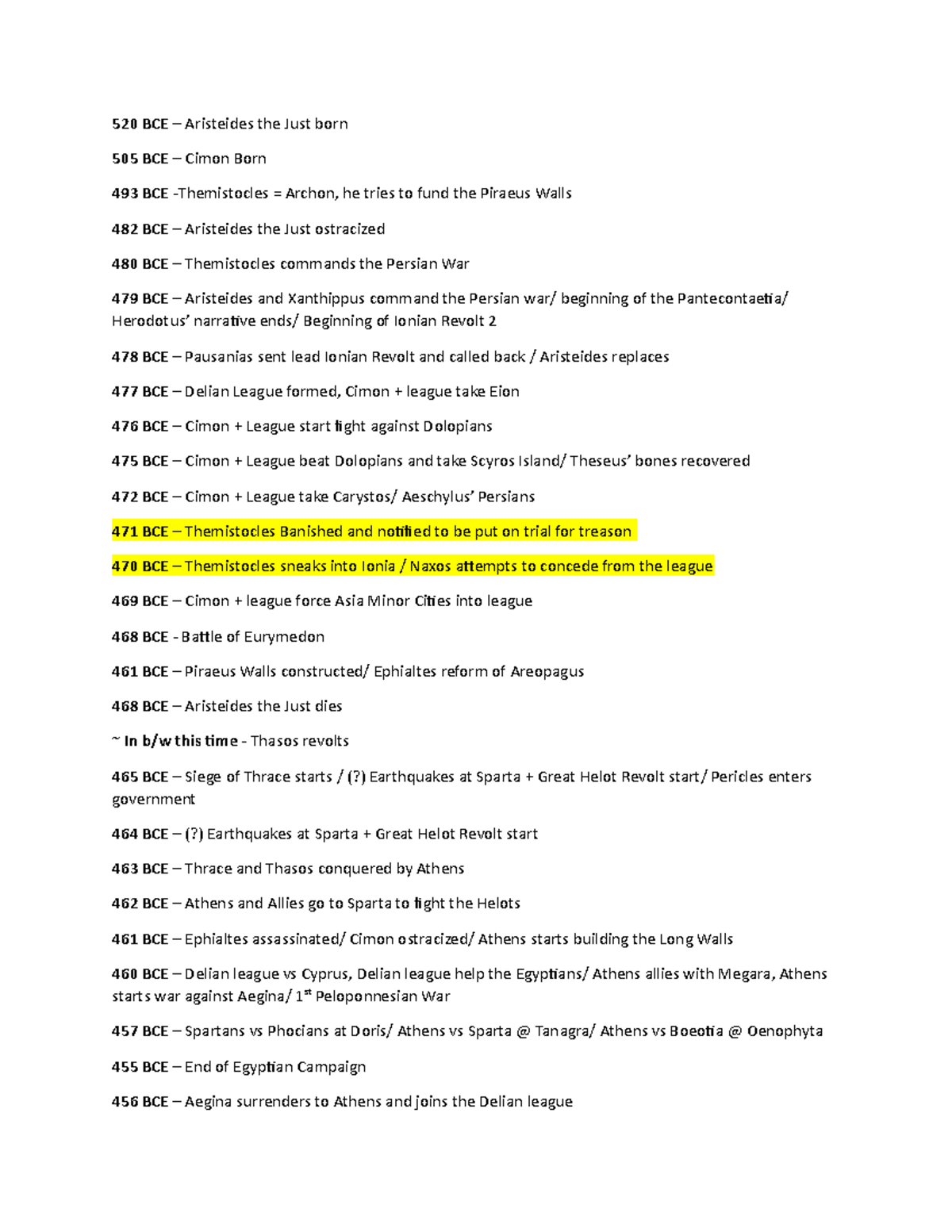 Timeline%20Midterm%202 - 520 BCE – Aristeides the Just born 505 BCE ...