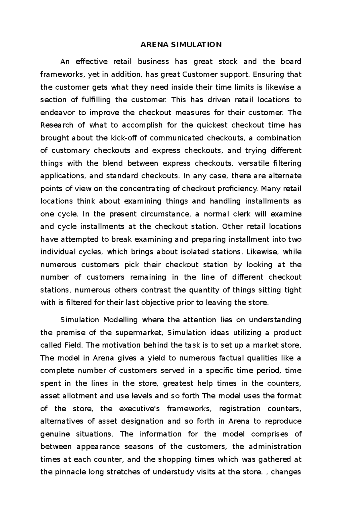 Arena simulation - Insights - ARENA SIMULATION An effective retail ...
