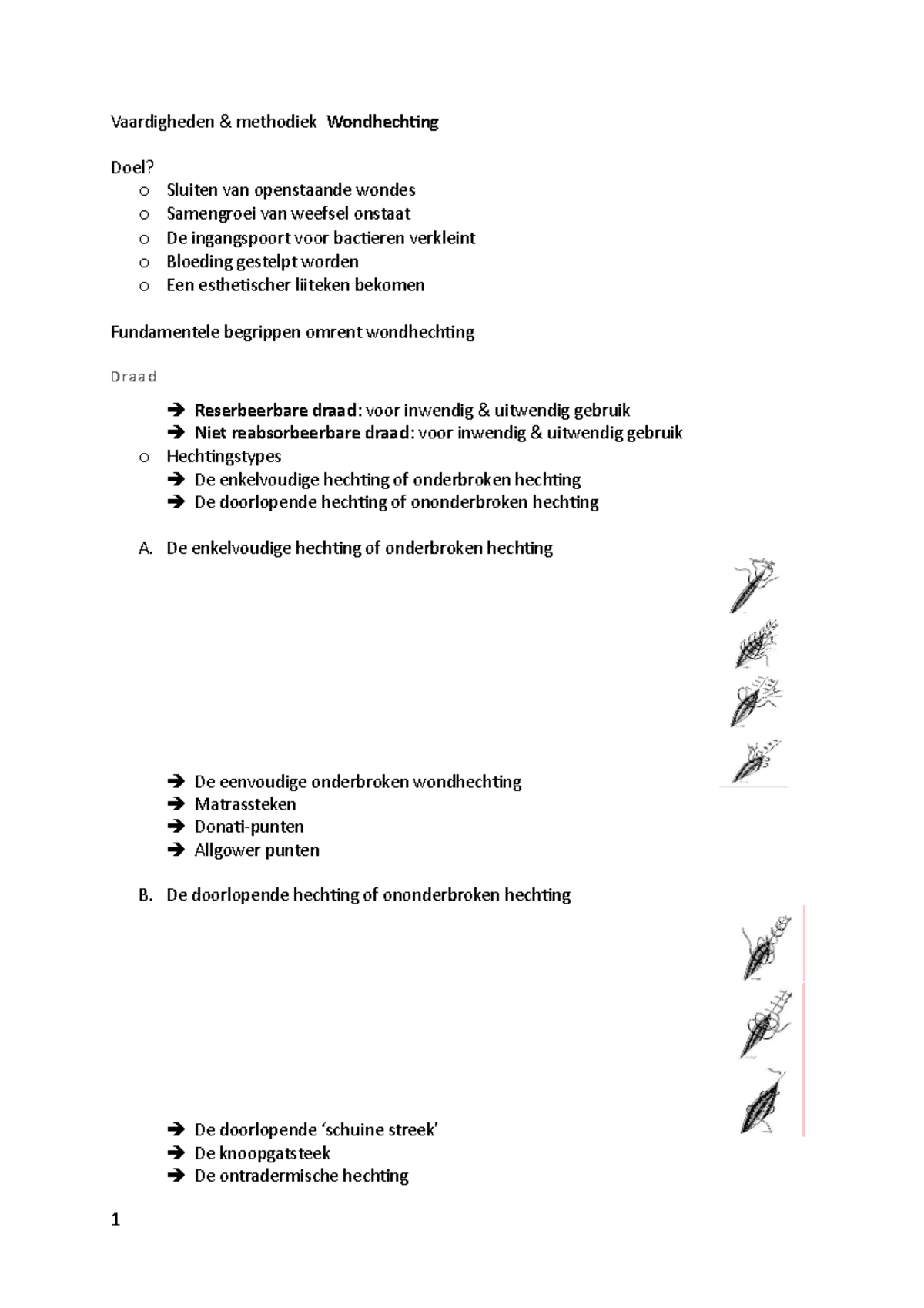 Hechtingen - samvatting - Vaardigheden & methodiek Wondhechting Doel? o ...