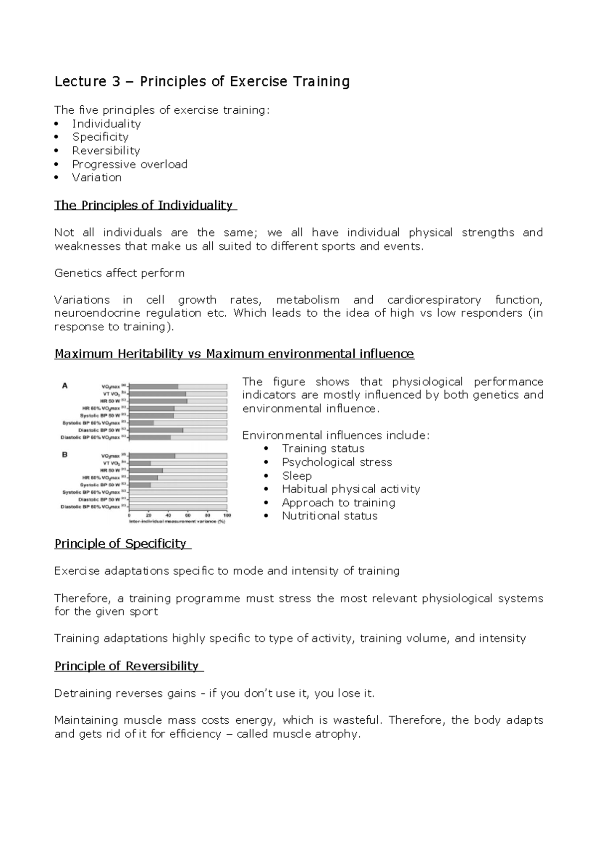 Principles of Exercise Training | Physiology Semester 2 Lecture 3 ...