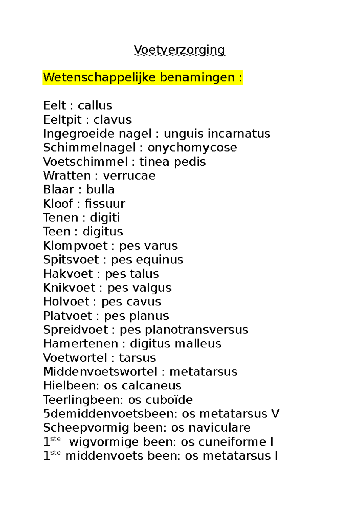 Voet en teen misvormingen - Voetverzorging Wetenschappelijke benamingen ...