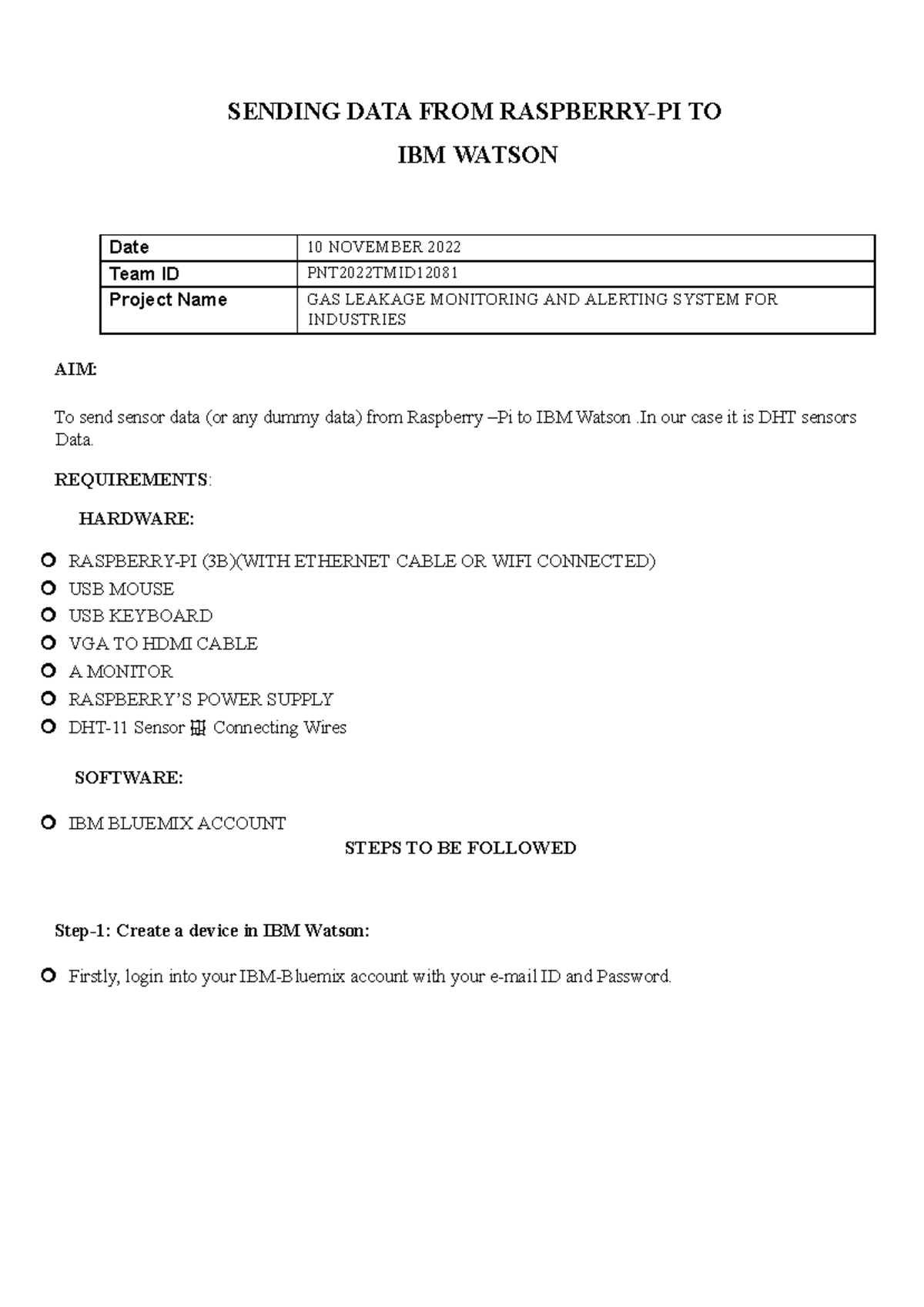 Sending Data From Raspberry Sending Data From Raspberry Pi To Ibm Watson Date 10 November 2022