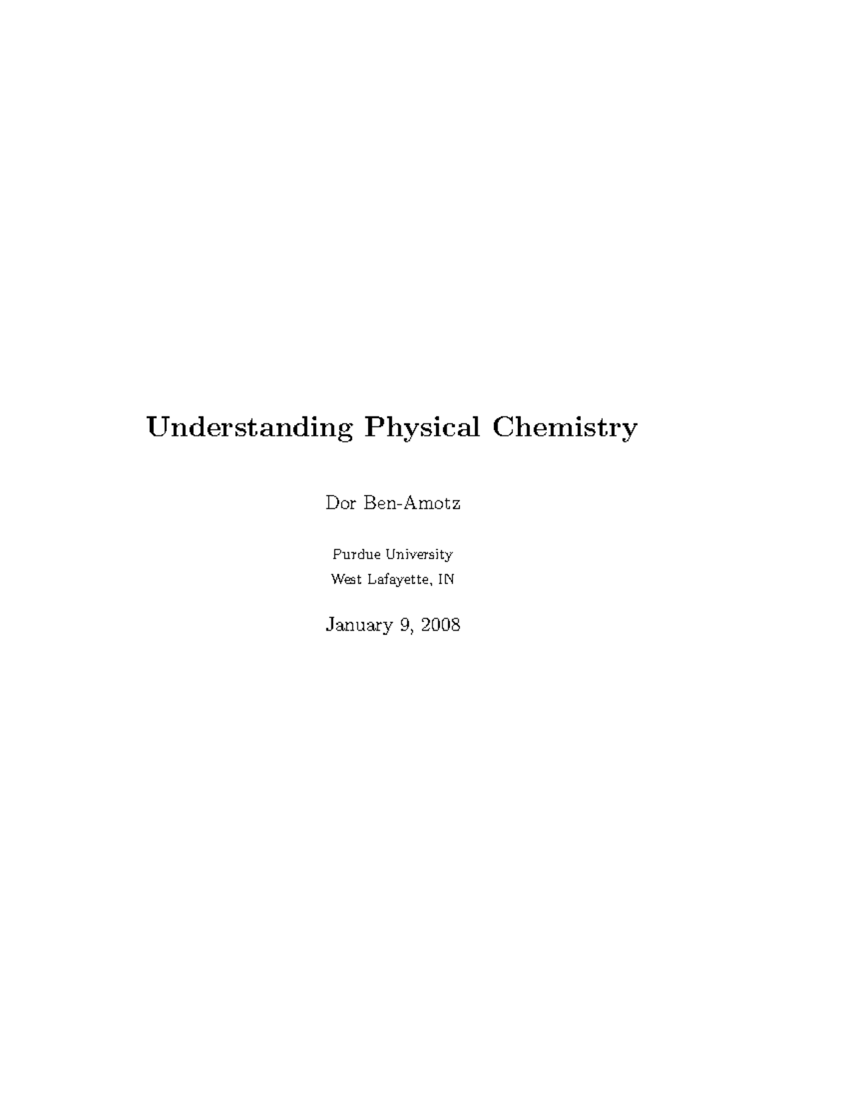 6. Understanding Physical Chemistry Author Dor Ben Amotz ...