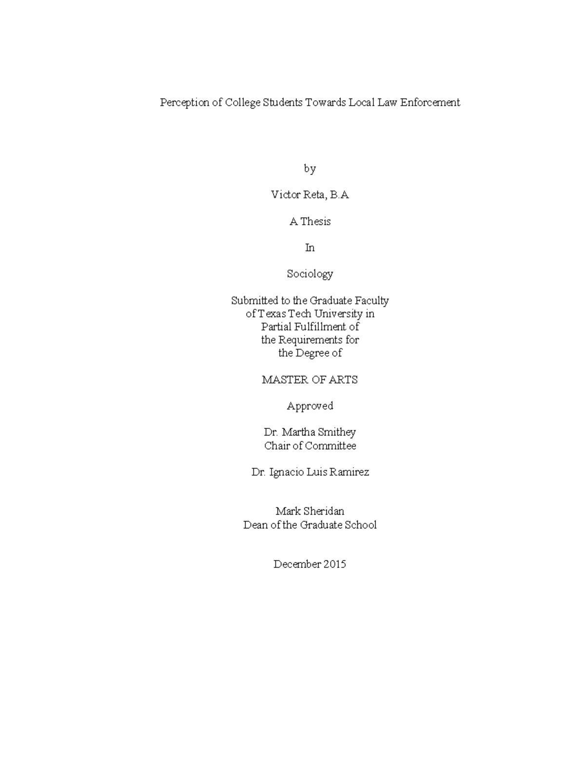 RETA- Thesis-2015 - Shshshshs - Perception of College Students Towards ...