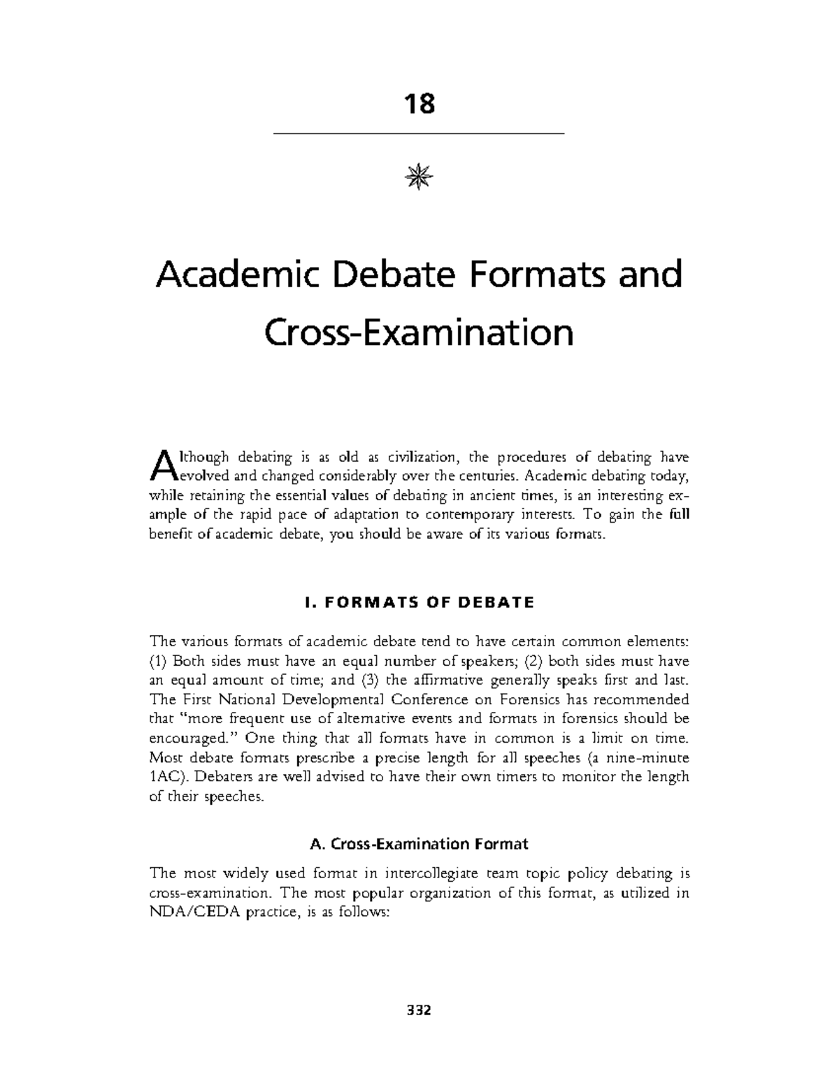 Academic Debate Formats and Cross-Examination - 18 Academic Debate ...