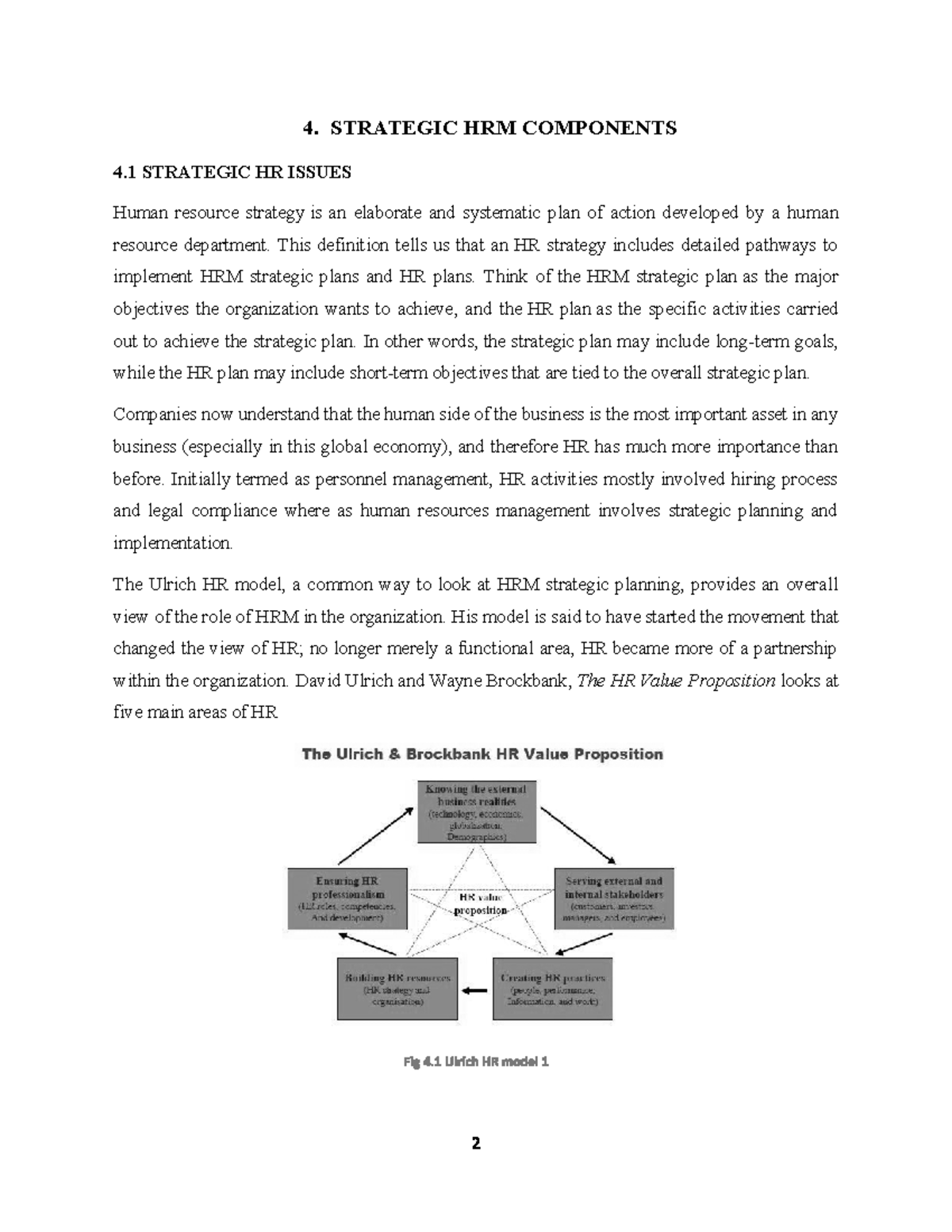 SHRM-UNIT-IV - fgdfsgsfjgsjj - 4. STRATEGIC HRM COMPONENTS 4 STRATEGIC HR ISSUES Human resource ...