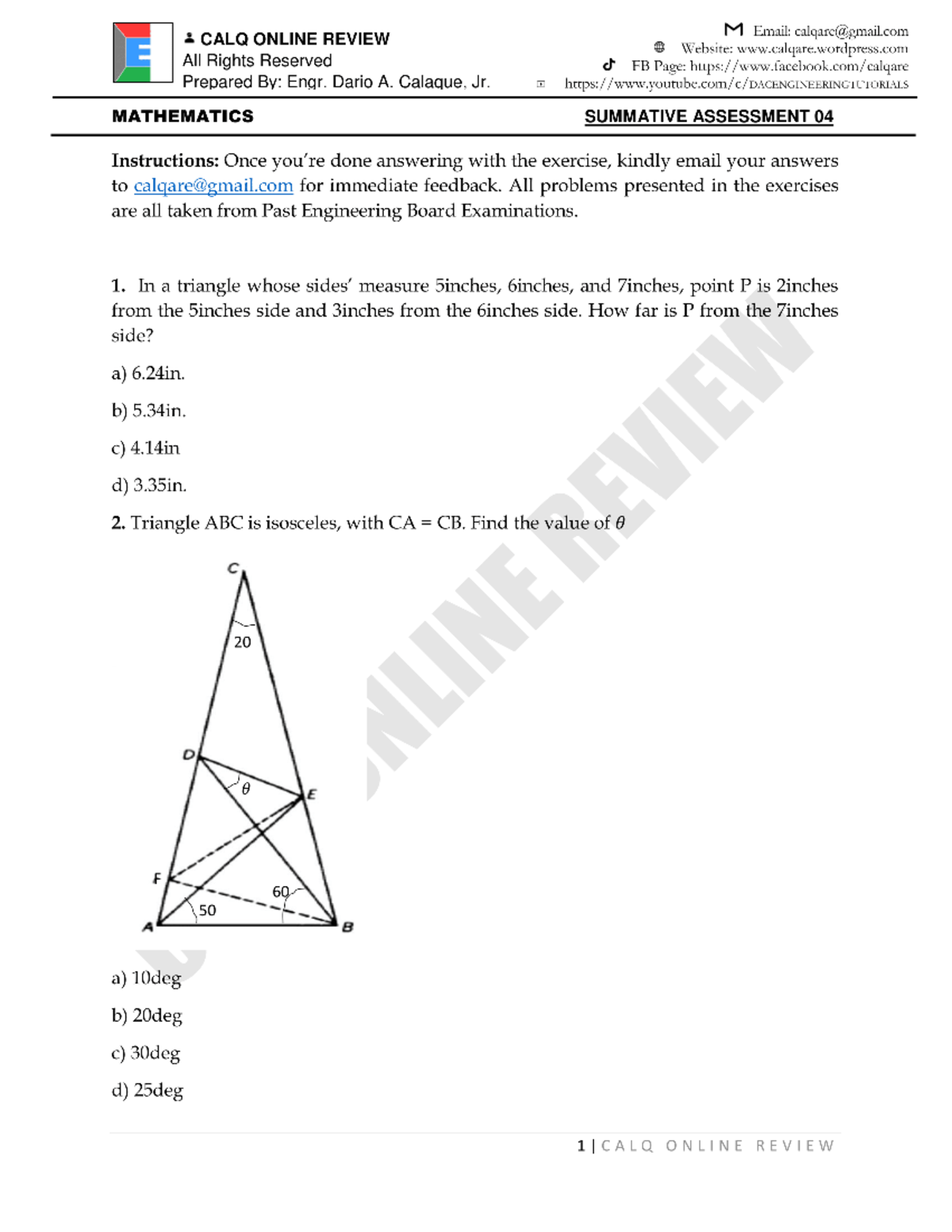 MSTE SA4c - ASFASDFASDFAS - : CALQ ONLINE REVIEW M Email: E Website ...