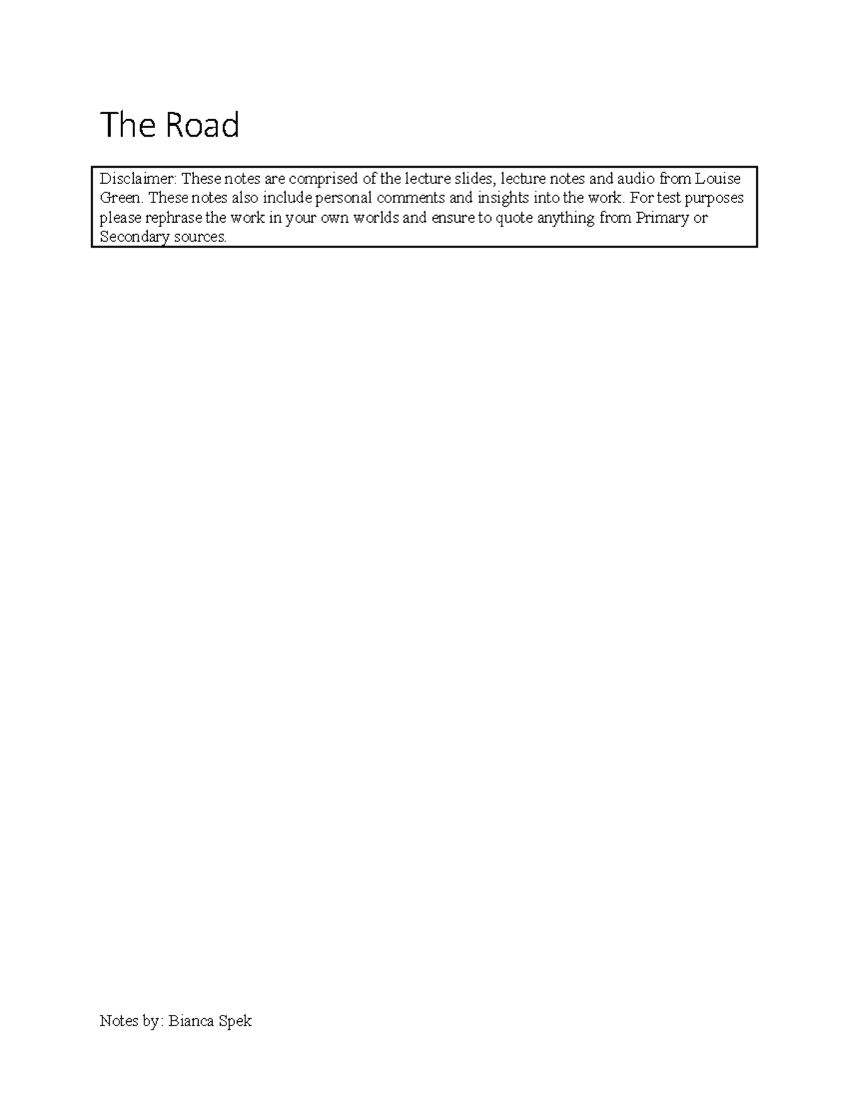 The Road by Cormac McCarthy (pdf book) - 24015 - SUN - Studocu