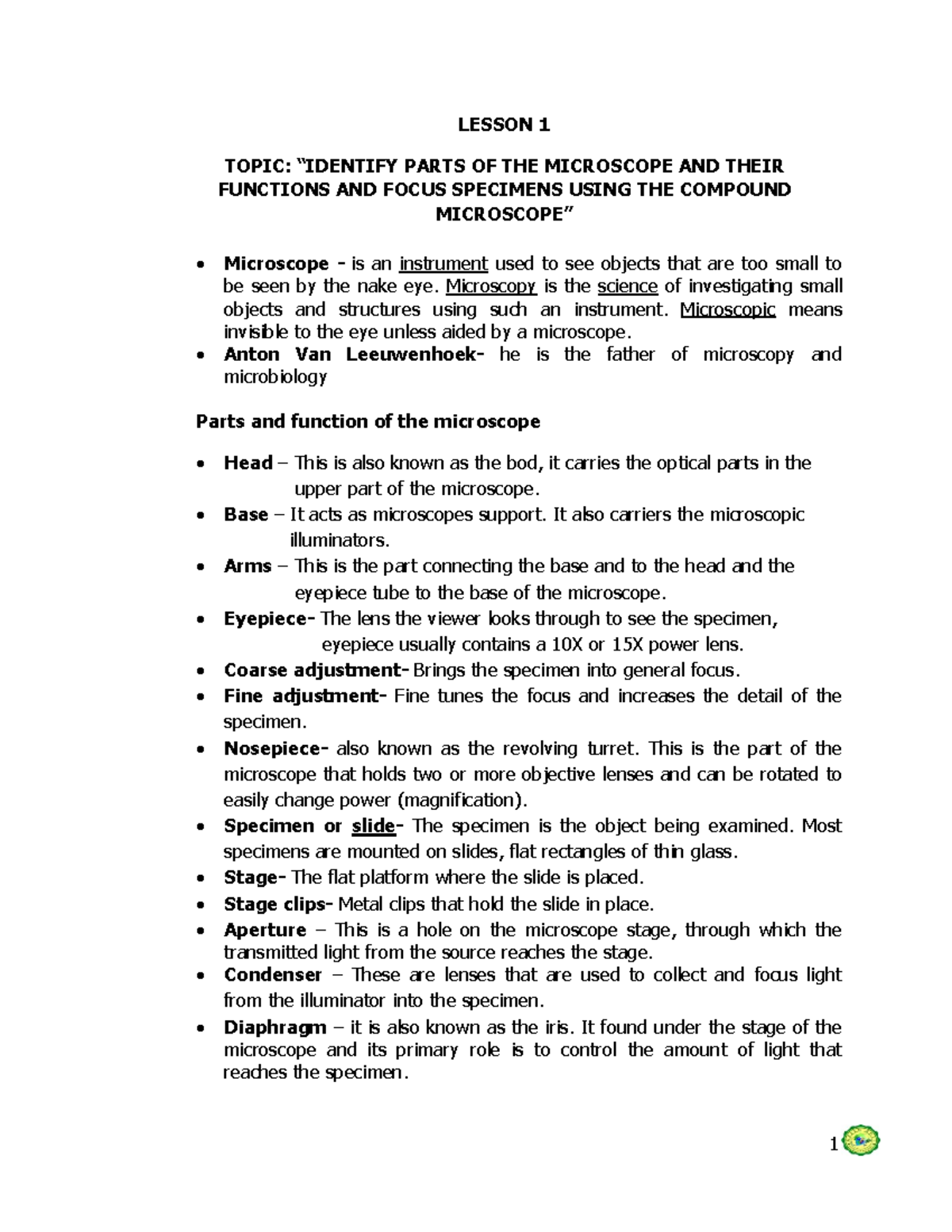 Science-7- Workbook - notesssssssssssssssss - LESSON 1 TOPIC: “IDENTIFY ...