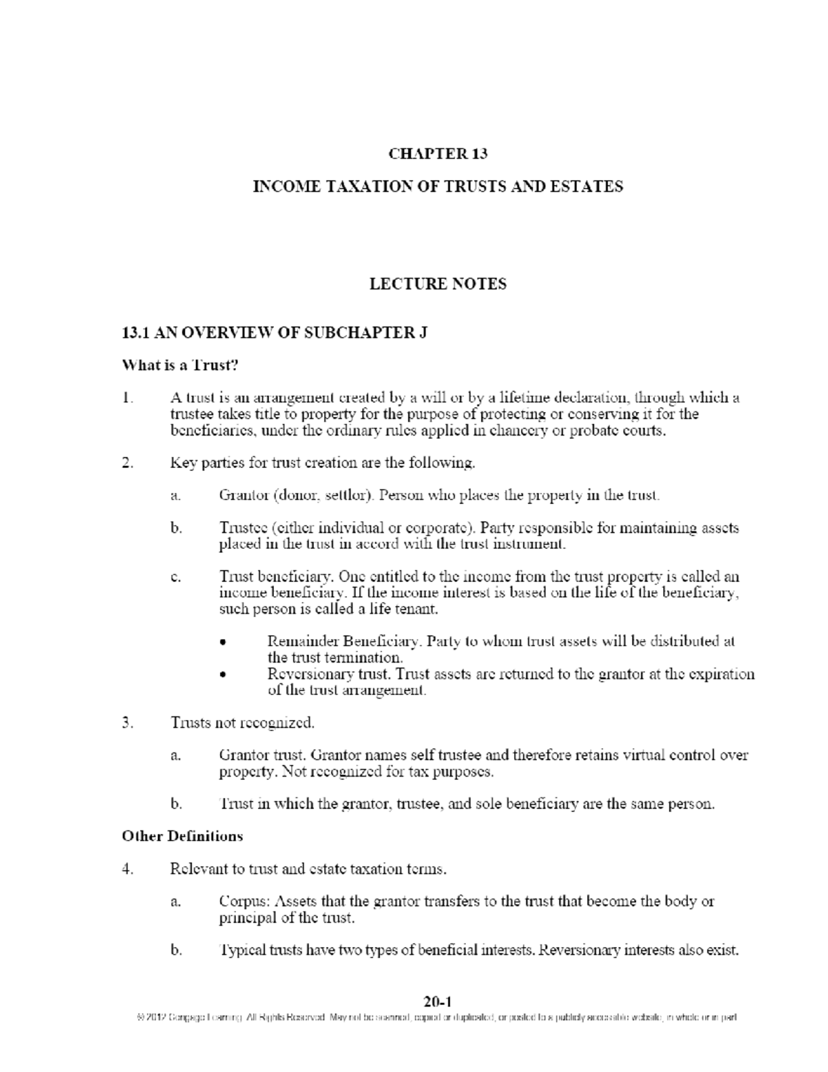 20-1 Chapter 13 Income Taxation OF Trusts - TRU1 - Studocu