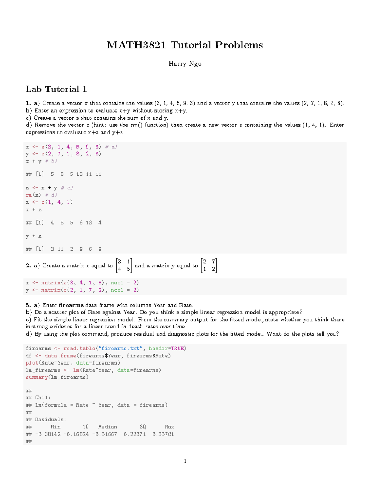 MATH3821 Lab Tutorial Problems - MATH3821 Tutorial Problems Harry Ngo ...