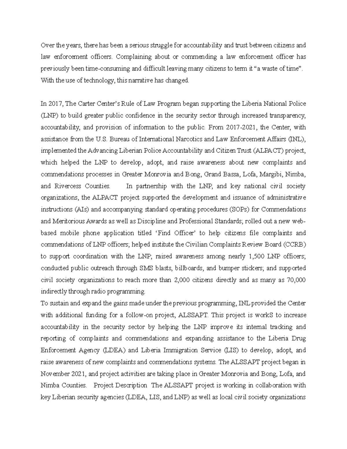 Alssapt Video Documentary Vioceover Script - Over the years, there has ...