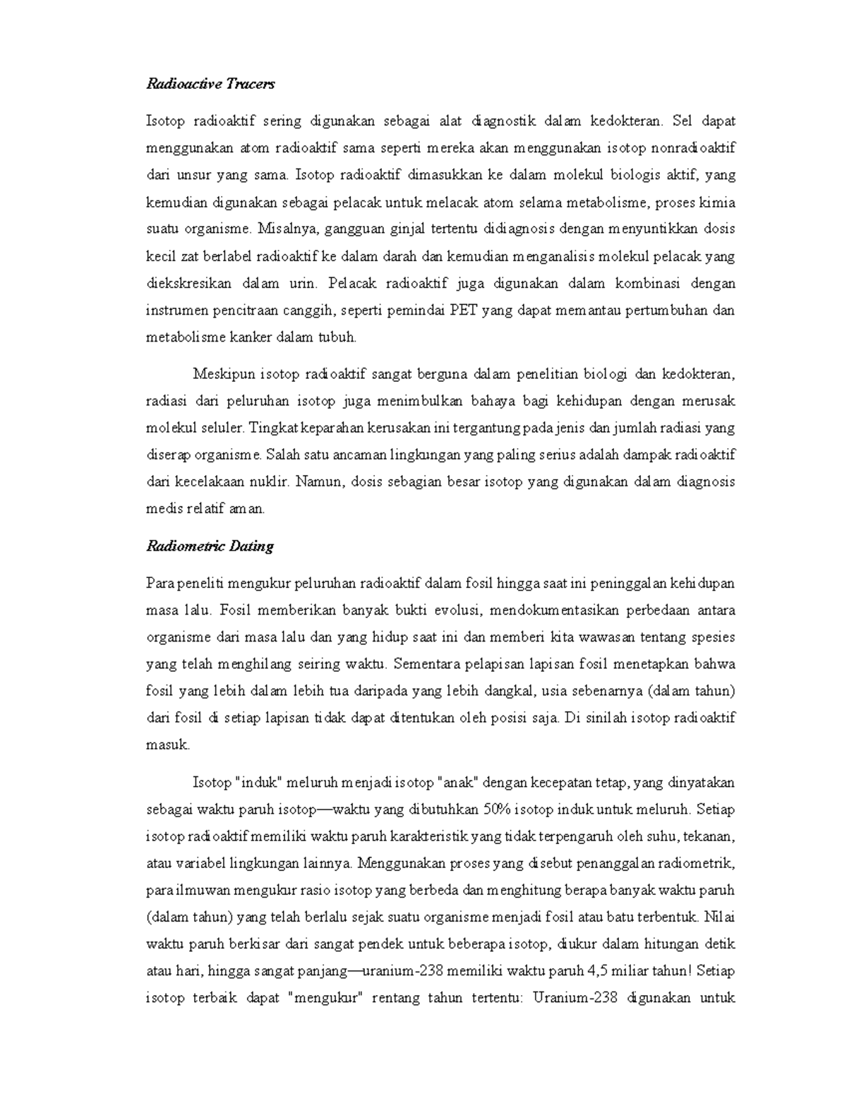 Radioactive Tracers and Radiometric Dating - Radioactive Tracers Isotop ...