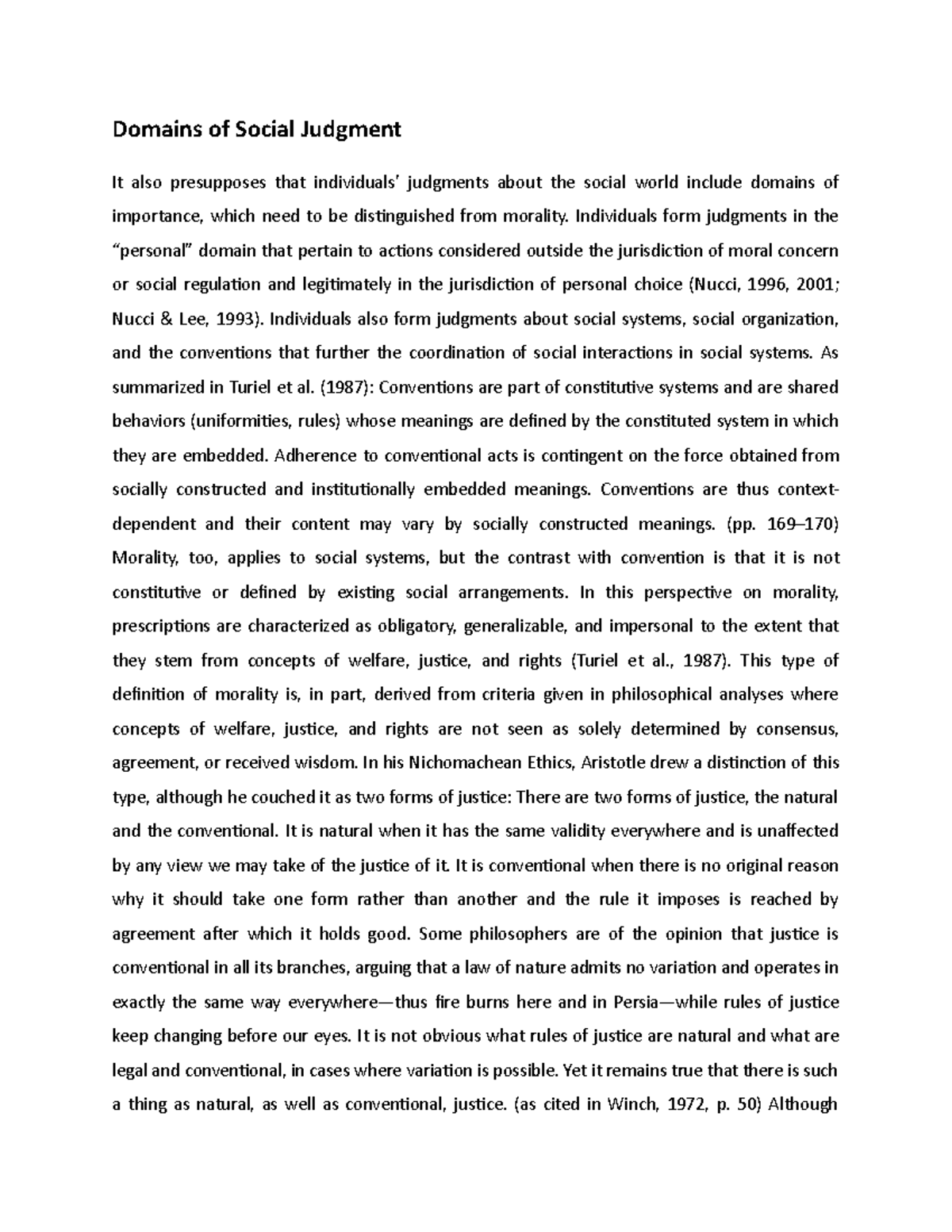 Domains of Social Judgment - Individuals form judgments in the ...