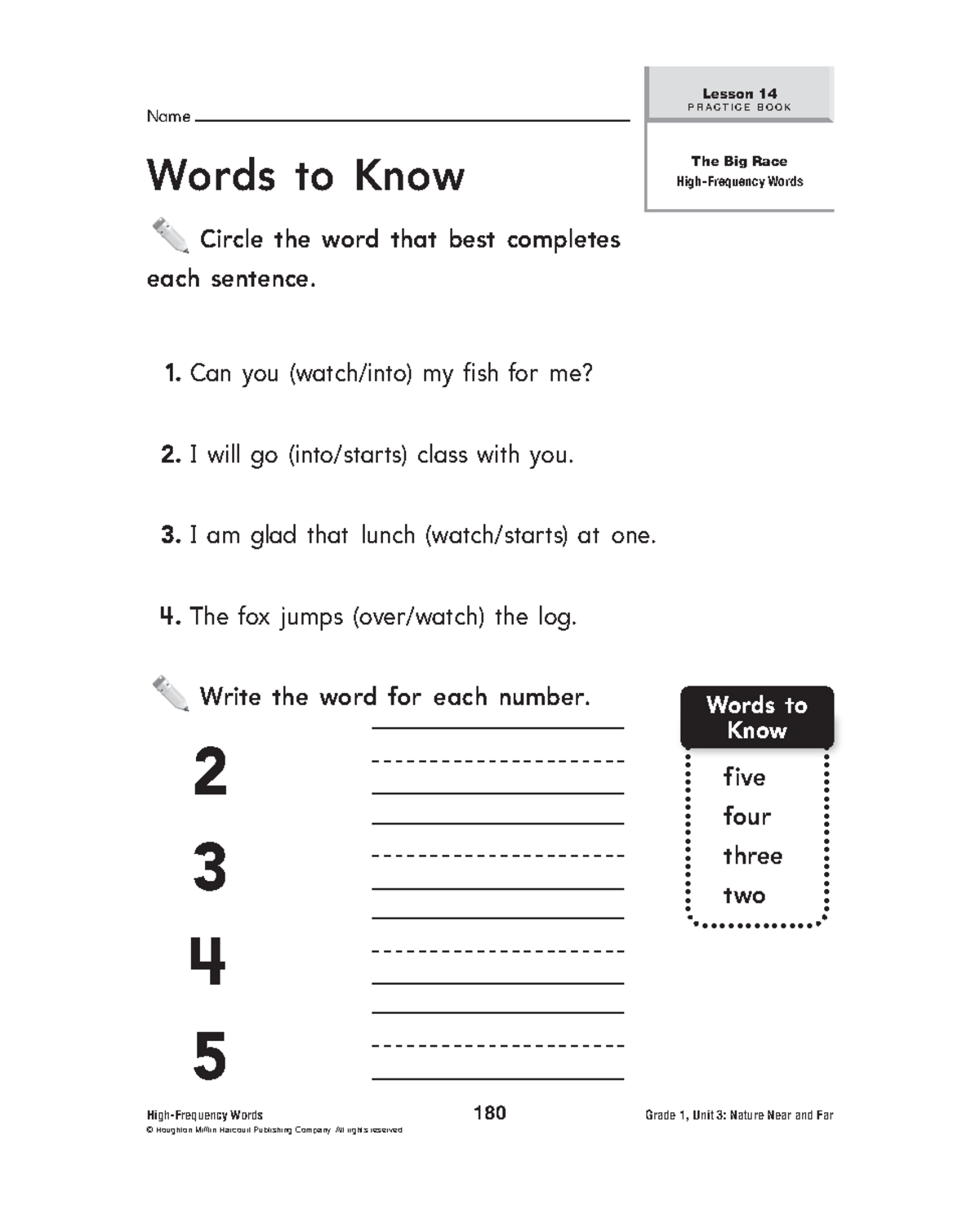 Lesson 14 - Assignment - Words to Know Circle the word that best ...