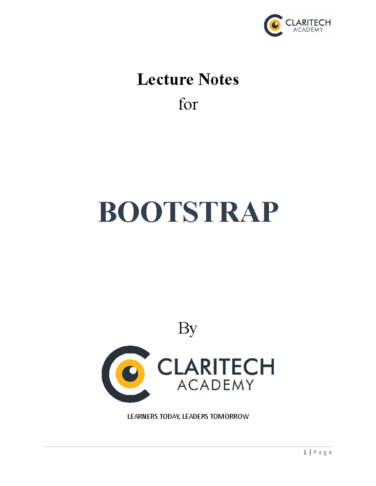Bootstrap Lecture Notes Lecture Notes For Bootstrap By Learners Today 4810