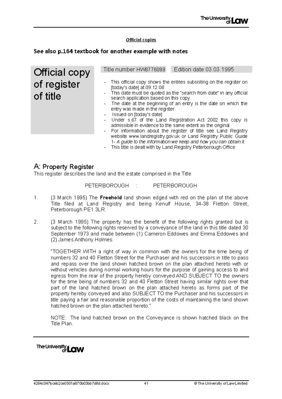 Official copies - notes - Official copies See also p textbook for ...