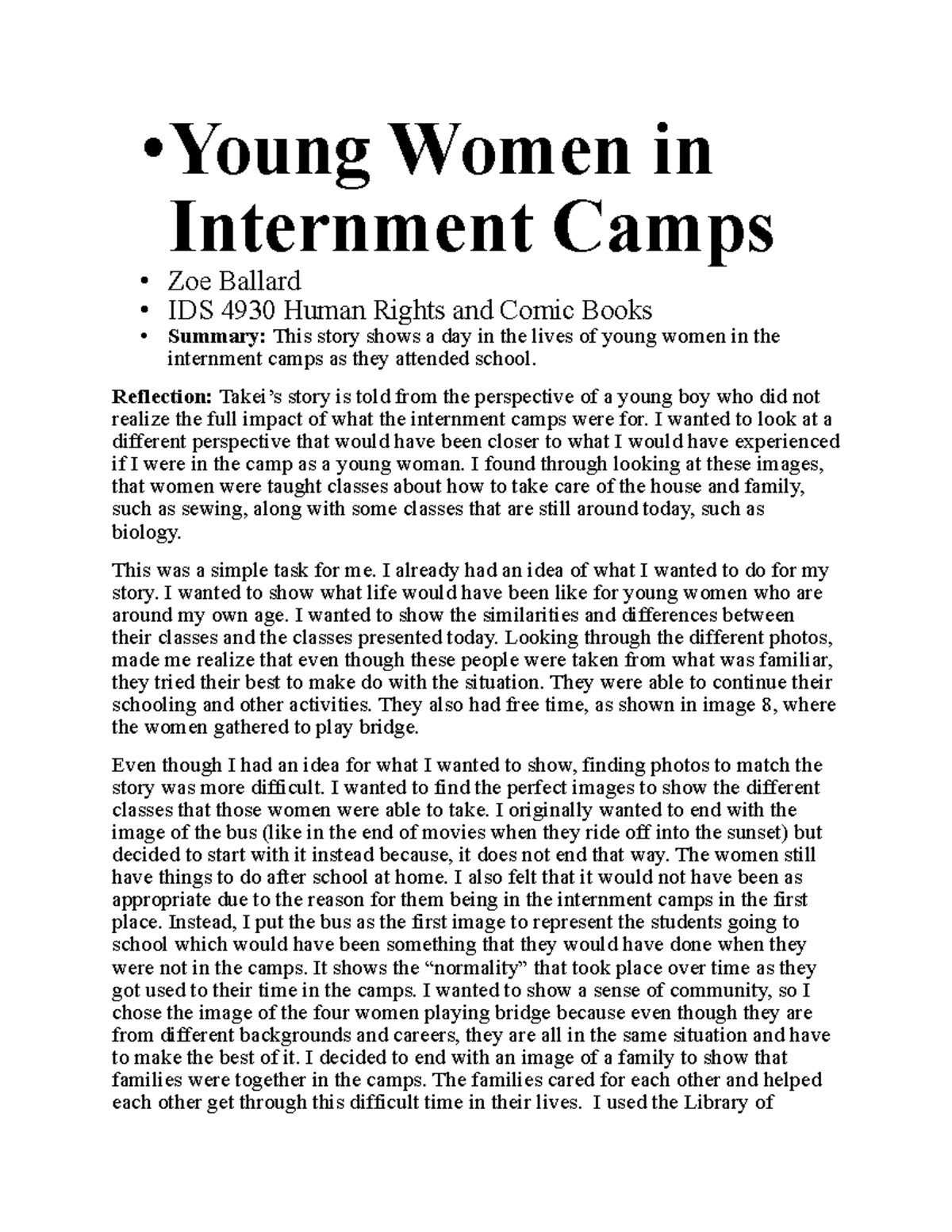 Young Women in Internment Camps - • Young Women in Internment Camps Zoe ...